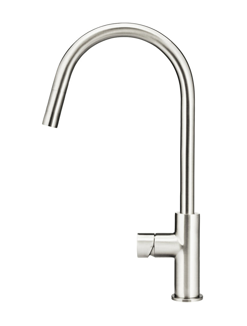 Round Pinless Piccola Pull Out Kitchen Mixer Tap - Brushed Nickel ...
