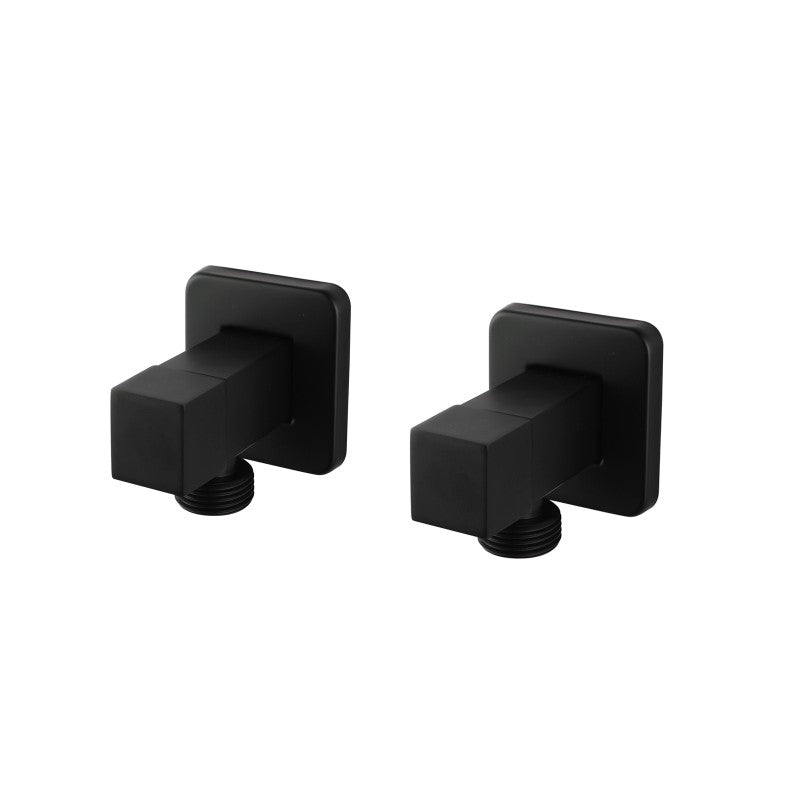 Laundry Square Black 1/4 Turn Washing Machine Stop Tap Pair ...