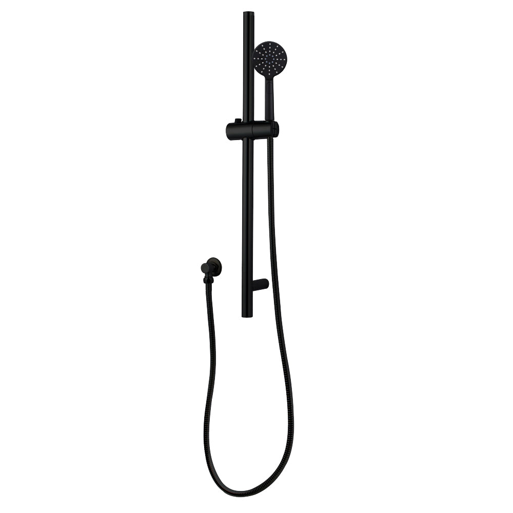 Pentro Matte Black Round Handheld Shower Rail Set — Christopher Alexander